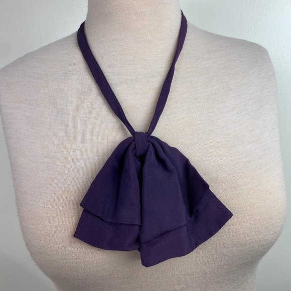 Vintage | Accessories | Vintage Purple Bow Necktie Snap Closure 23 Neck ...
